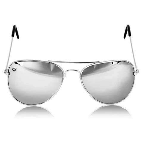 Lorenz Men Aviator Sunglasses Silver Frame Silver Lens Free Size At