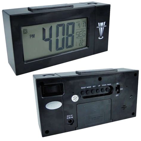Relogio Digital Projetor De Horas Termometro Preto CBRB