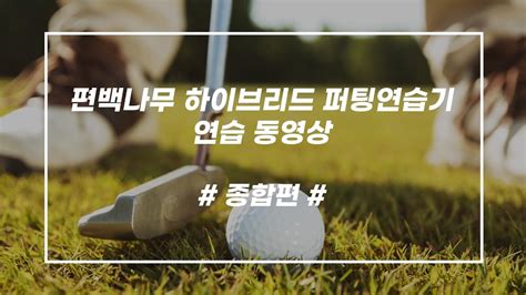 [종합] 비제이 편백나무 하이브리드 퍼팅연습기 실내 퍼팅 연습 종합 ver 1 2 youtube