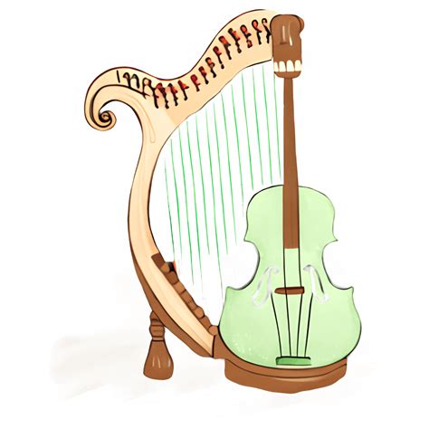 Irish Harp Digital Graphic · Creative Fabrica