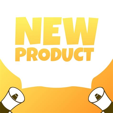 Premium Vector New Product Sign Flat Yellow Megaphone Icons New