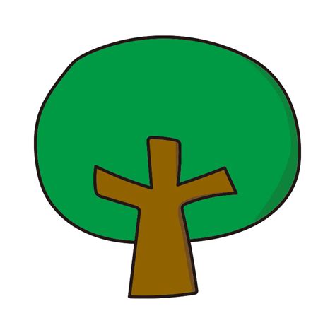 枝のある木1の無料フリーイラスト かわいい手描きの無料素材「てがきっず」保育園・小学校・介護施設にぴったりのフリー素材イラスト