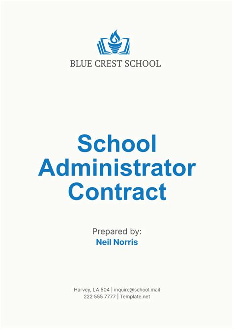 Free School Administrator Contract Template To Edit Online