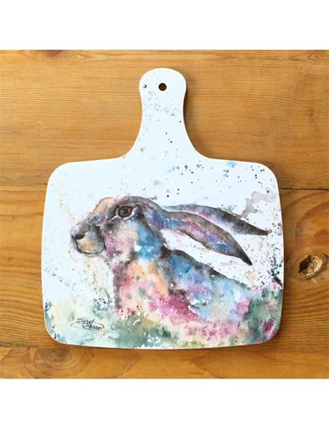 Hare Watercolour Design Chopping Board Gekko Art