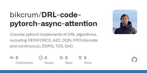 GitHub Bikcrum DRL Code Pytorch Async Concise Pytorch Implements Of