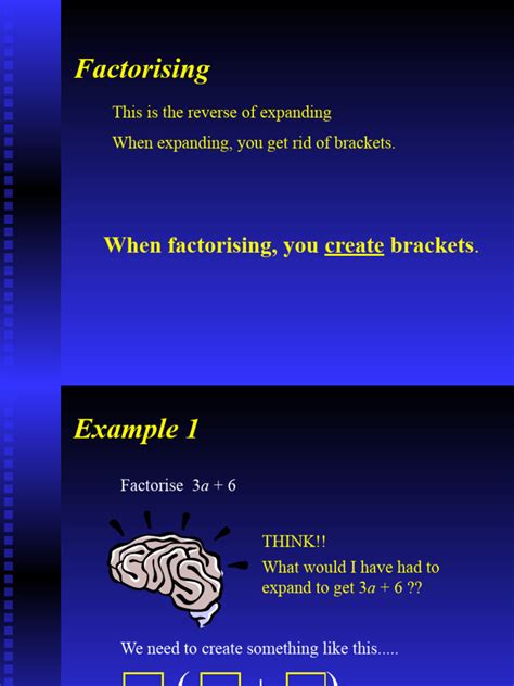 Factorising Basic Pdf