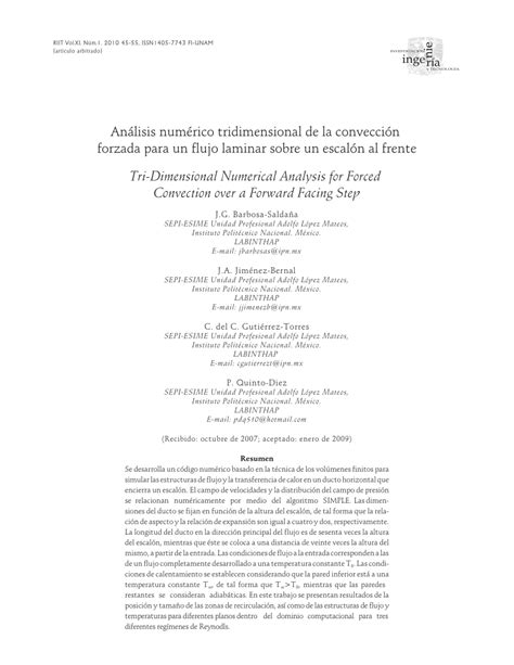 Pdf Tri Dimensional Numerical Analysis For Forced Convection Over A Forward Facing Step
