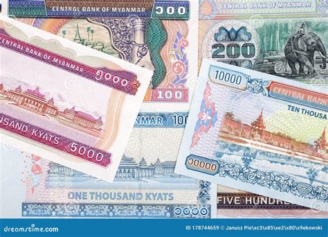 Currency Of Myanmar Kyat A Background Stock Image Image Of Money