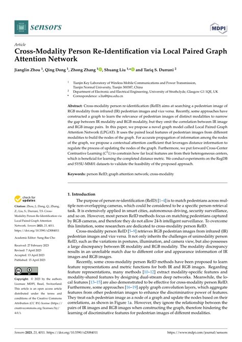PDF Cross Modality Person Re Identification Via Local Paired Graph