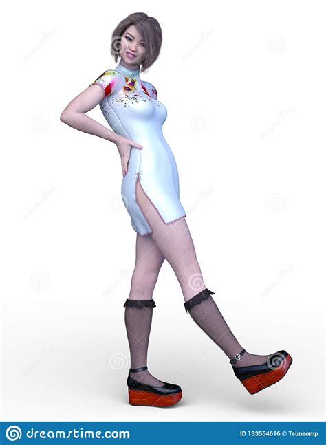 3d Cg Rendering Of Active Girl Stock Illustration Illustration Of
