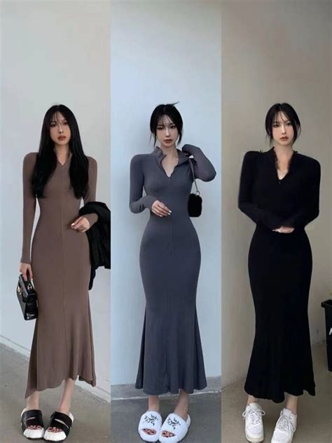 새로운 슬리밍 피시테일 드레스 헵번 블랙 V넥 하이 센스 롱 드레스 여성용 봄 이너웨어 2023 Aliexpress
