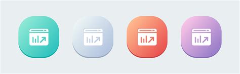 Chart Solid Icon In Flat Design Style Statistic Signs Vector