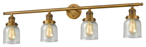 Innovations Small Bell 4 Light Bathroom Fixture Brushed Brass