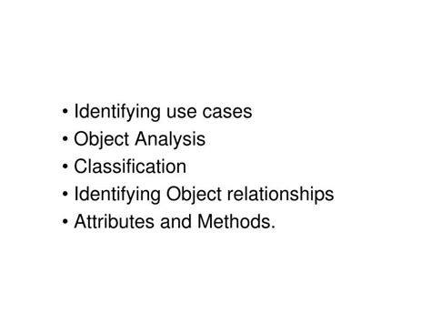 PPT Identifying Use Cases Object Analysis Classification Identifying Object Relationships