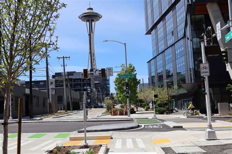 Seattles First Protected Intersection Opens At Dexter And Thomas The