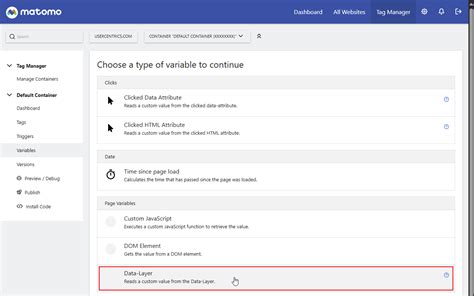 Matomo Tag Manager Configuration Usercentrics Support En
