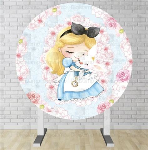 Painel Redondo Sublimado Alice No Pais Das Maravilhas PNR951