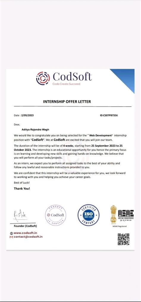 Codsoft Internship Codsoft Webdevelopment Aditya Wagh