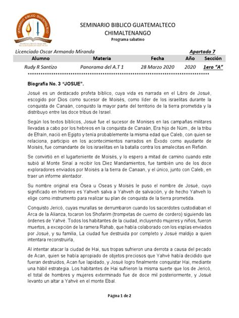 04 Biografia De Josue 04042020 Pdf Pdf Joshua Libros De La