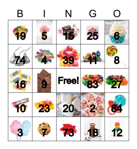 Mrs Mcglynns Magnificent Candy Bingo Card