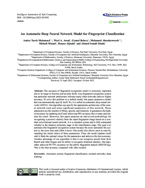 an automatic deep neural network model for fingerprint classification
