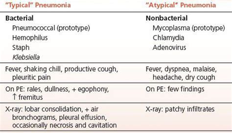 Atypical Pneumonia Vs Typical Pneumonia