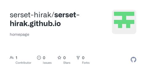 Github Serset Hirak Serset Hirak Github Io Homepage
