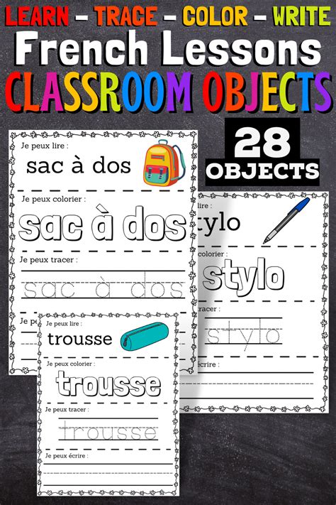 French Classroom Objects Worksheets Printable Activities For Enhance Vocabulary