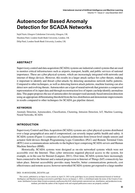 Pdf Autoencoder Based Anomaly Detection For Scada Networks