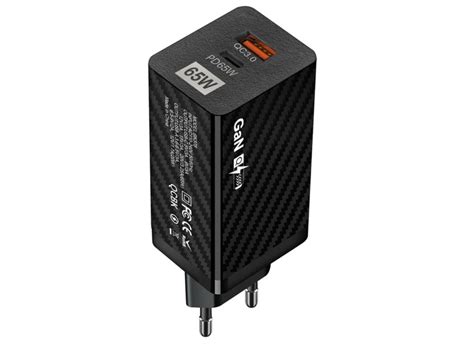 Купить блок питания (зарядку, адаптер) GaN 65W QC3.0 PD USB-A/USB-C черный