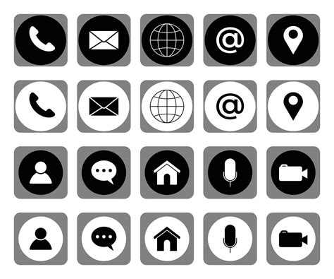 Web Contact And Communication Icons And Contact Information Icons