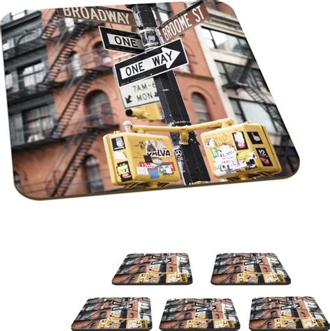 Onderzetters Voor Glazen Verkeersborden In New York X Cm