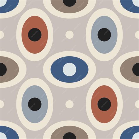 Premium Vector Midcentury Modern Seamless Pattern Geometric Oval Shapes Retro Colors Abstract