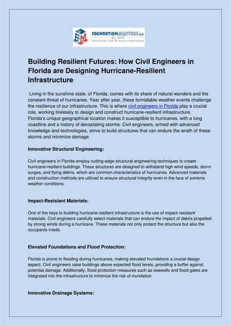Ppt Top Civil Engineers In Florida By Foundation Masters Powerpoint