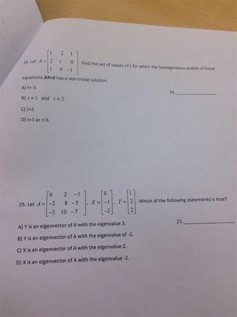 Solved Let A 1 2 1 2 T 0 1 0 1 Find The Set Of