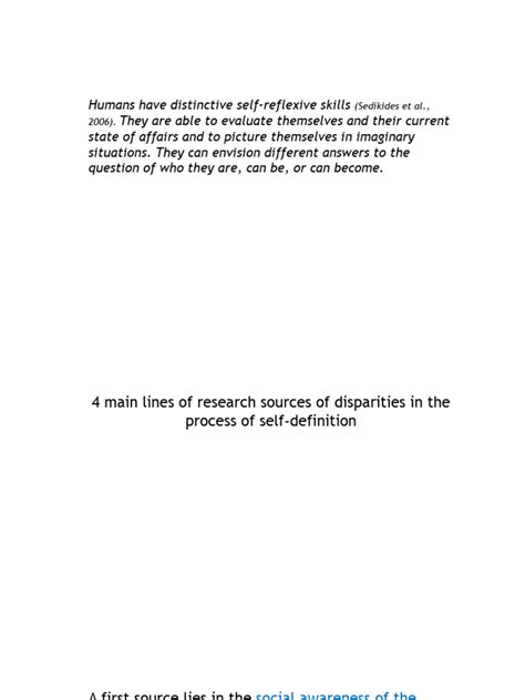 0 Defining Self Pdf Self Concept Identity Social Science