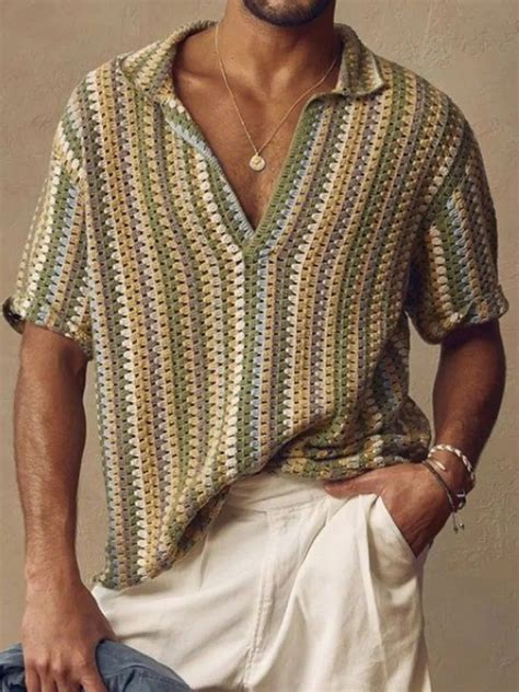 Pin On Casual Dress Crochet Men Mens Outfits Crochet Shirt