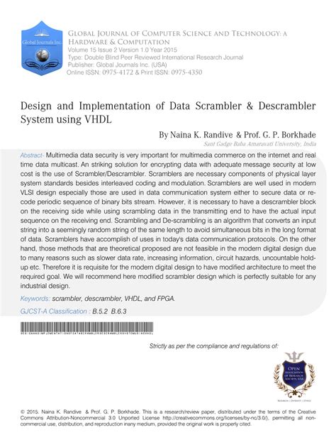 design and implementation of data scrambler and descrambler system docslib