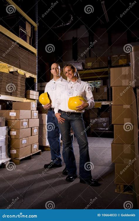 Coworkers In Office Storage Room Stock Image Image Of Portrait
