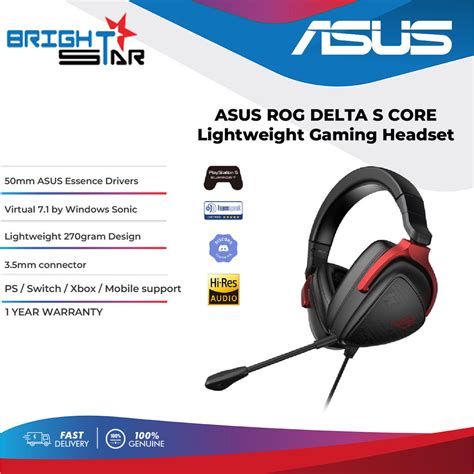 Asus Gaming Headset Rog Delta S Core Wired Shopee Malaysia