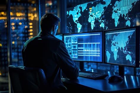 Premium Photo Photo Of A Cybersecurity Expert Analyzing Network Data