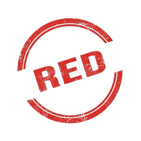 Red Text Written On Red Grungy Round Stamp Stock Illustration
