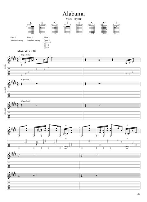 Alabama Tab And Chords Mick Taylor