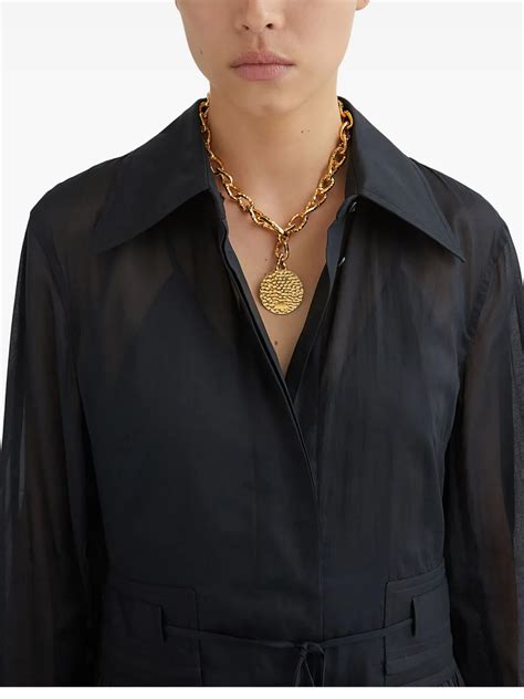 Jil Sander Circular Pendant Necklace Gold Farfetch