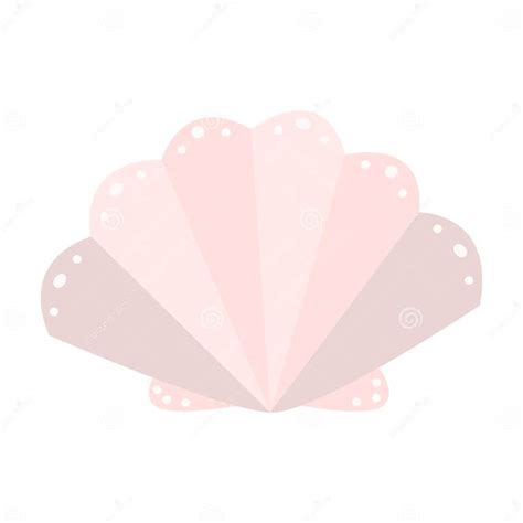 Cute Shell Flat Cartoon Style Tropical Beach Shell Stock Vector Illustration Of Pearl