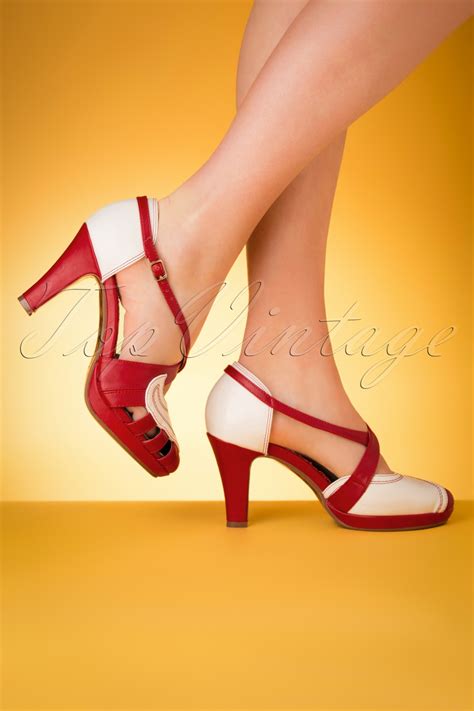 S Angie Pumps In White And Red