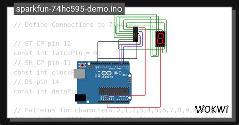 Sparkfun 74hc595 Demo Ino Copy Wokwi ESP32 STM32 Arduino Simulator