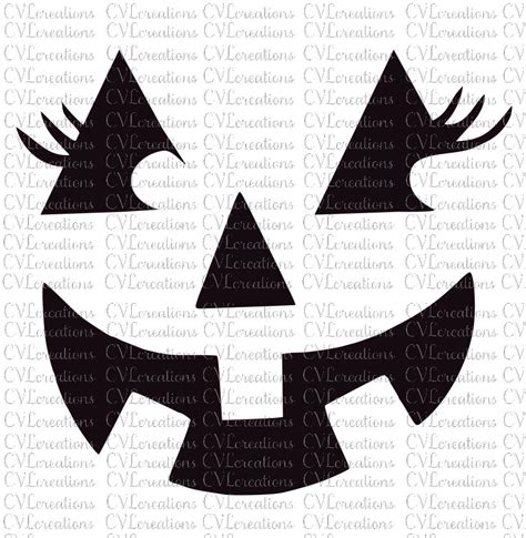 Pumpkin Face With Eyelashes Png Svg Dxf Etsy