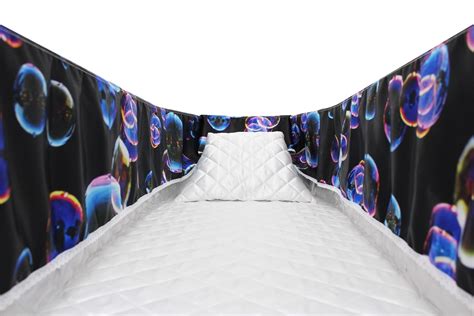 Printed Coffin Interiors Bubbles Set With Frill