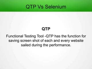 Qtp Vs Selenium Process PPT